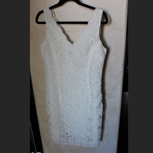 Ann Taylor | Dresses | Ann Taylor Whitecreme Lacy Dress | Poshmark